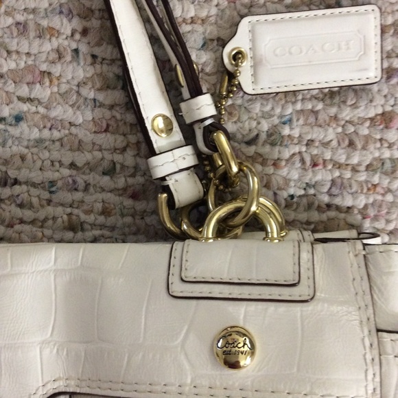 Coach | Bags | Authentic Coach White Croc Embossed Carry All Bag | Poshmark